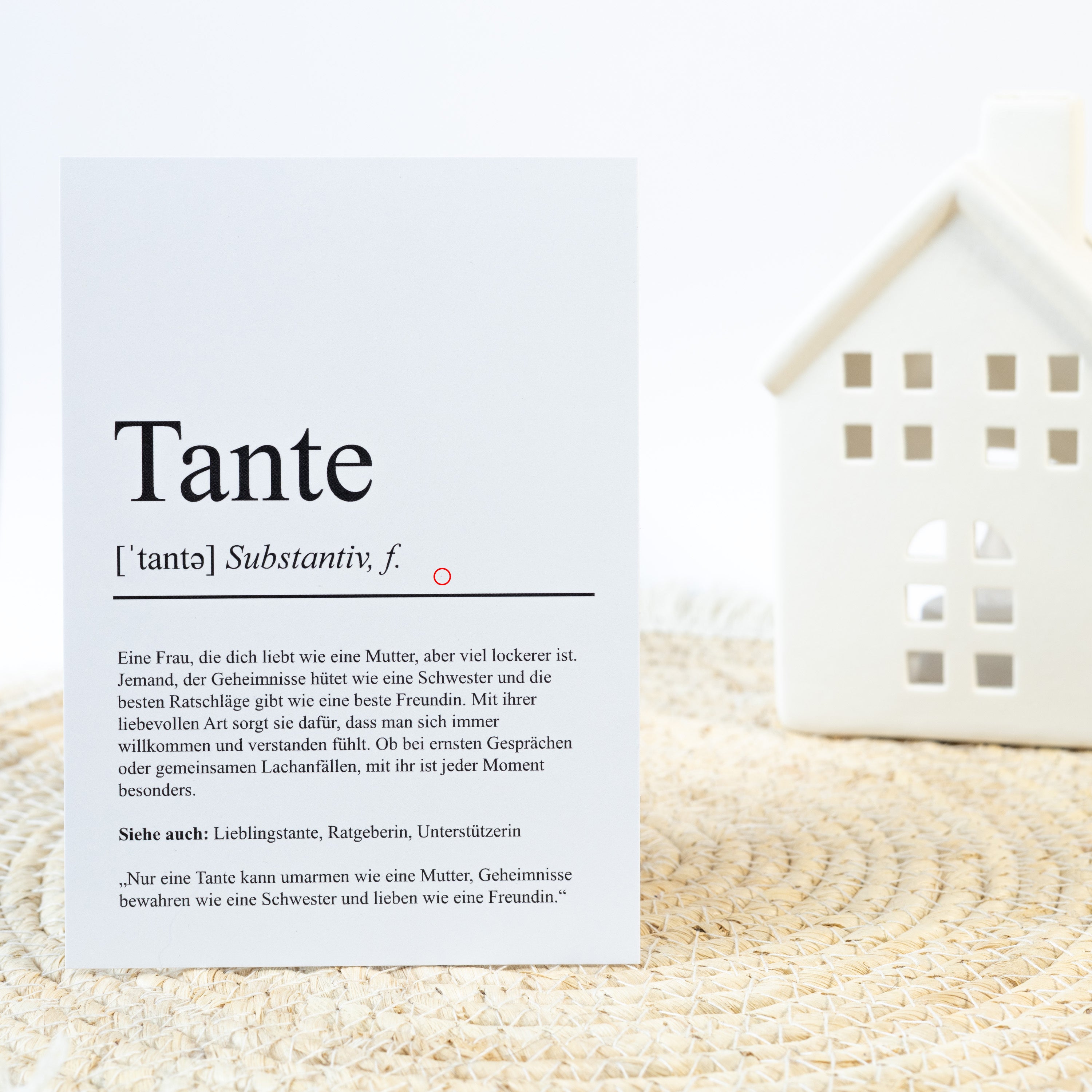 B-WARE Tante Definition Karte Familie Postkarte Tante Geschenk Geburts ...